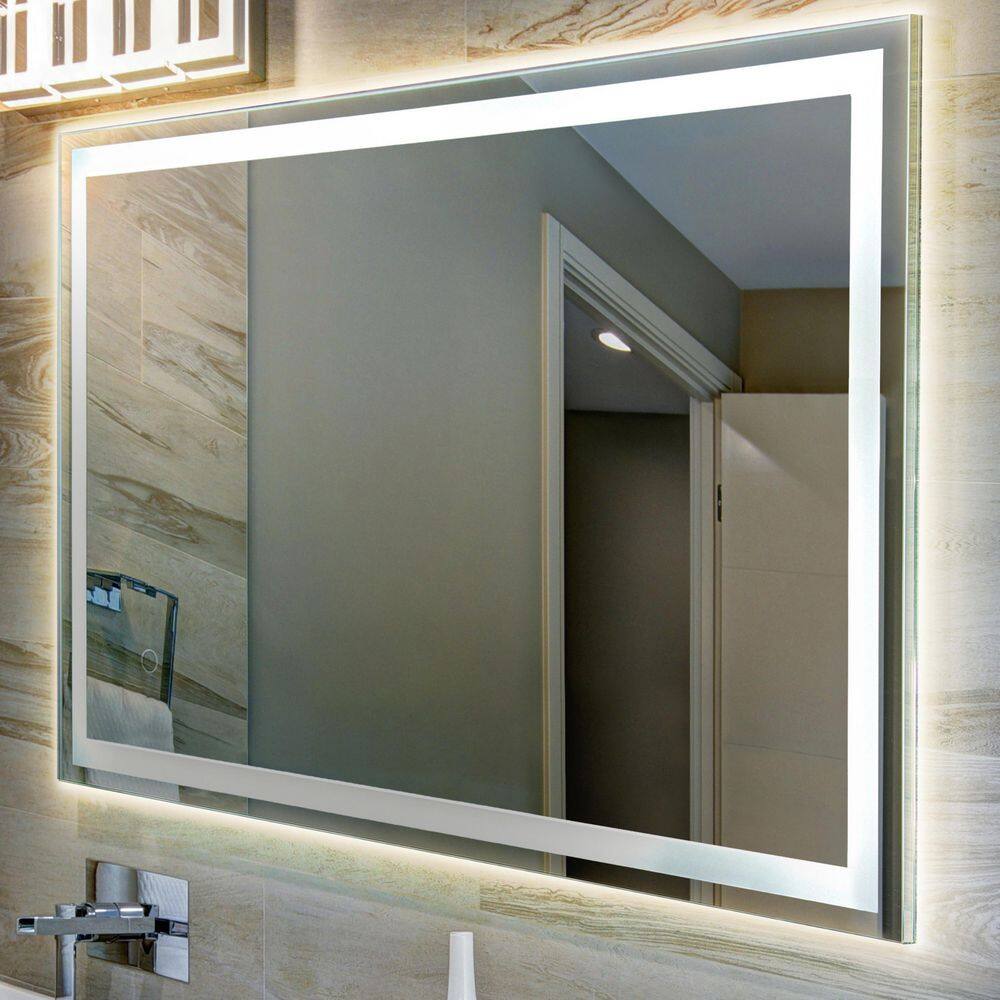JONATHAN Y Pax 32 in. W x 40 in. H Large Rectangular Frameless Antifog ...