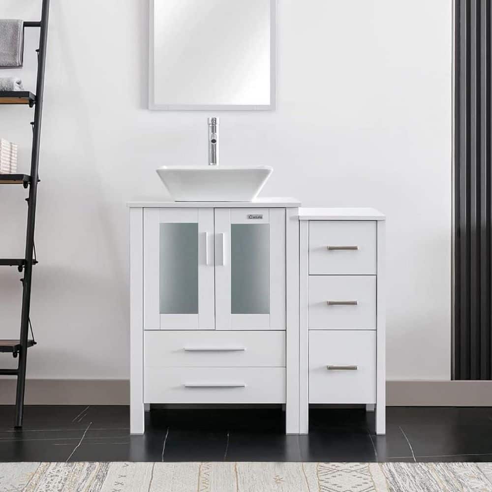 Reviews for eclife 36 in. W x 20 in. D x 32 in. H Ceramics Single Sink ...