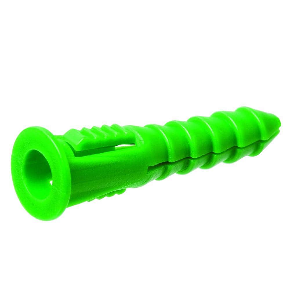 Everbilt #14-16 x 1-1/2 in. Green Plastic Ribbed Plastic Anchor (50 ...