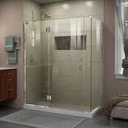DreamLine Unidoor-X 64 in. W x 30-3/8 in. D x 72 in. H Frameless Hinged Shower Enclosure in ...