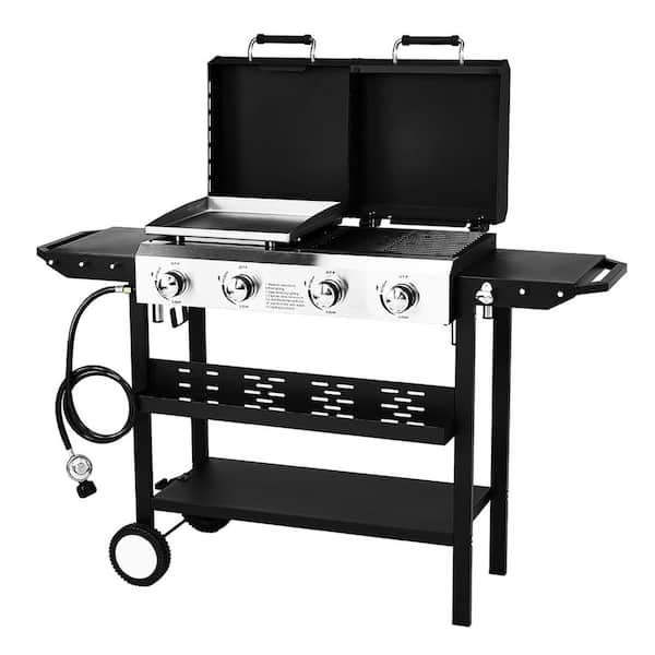 Karl home 4-Burner 2-in-1 Outdoor Stove Propane Grill and Griddle Combo ...