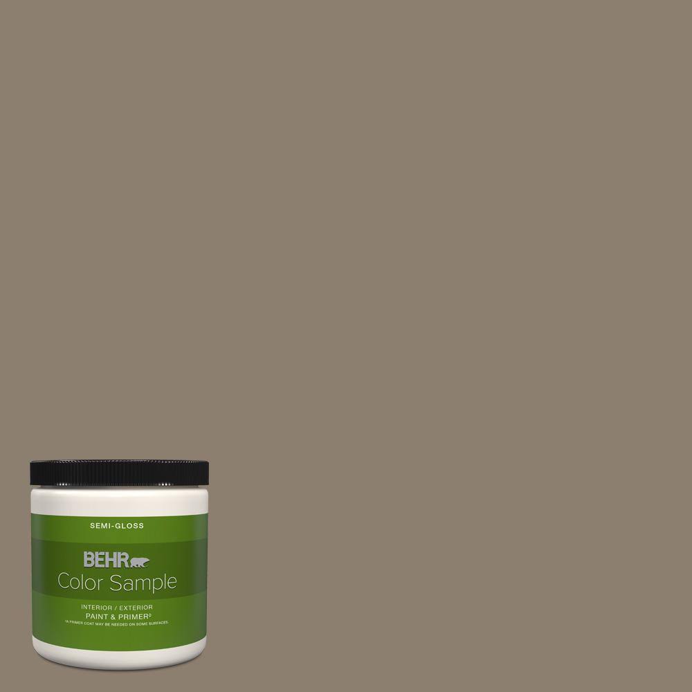 BEHR PREMIUM PLUS 8 oz. #BNC-36 Restful Brown Semi-Gloss Interior ...