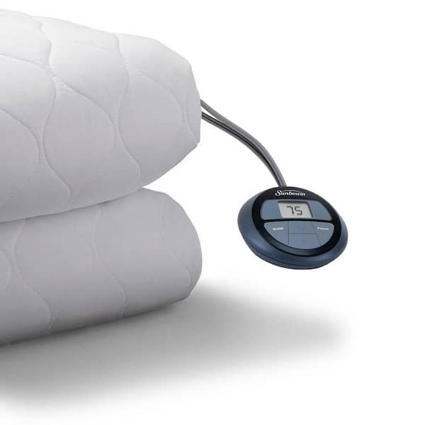 Sunbeam Twin Size Electric Water Resistant Heated Mattress Pad with Dual Digital Controllers 985121656M The Home Depot