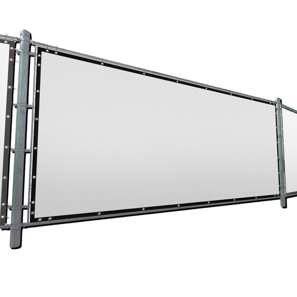 ROYAL SHADE 8 ft. x 50 ft. White Plastic Mesh Fabric Privacy Fence ...