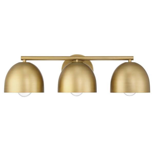 Hunter Fan Company Hunter Erling 22 in. 3 Light Luxe Gold Vanity Light 48137 - The Home Depot