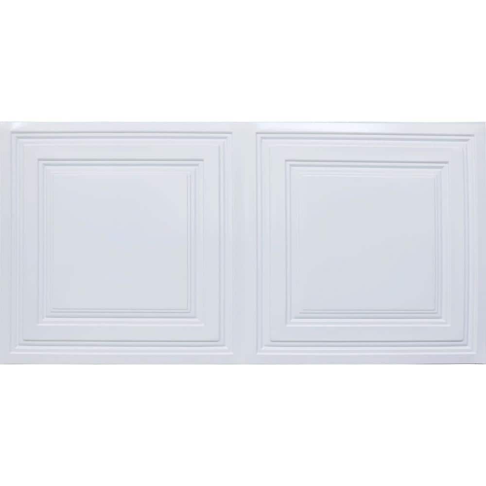 FROM PLAIN TO BEAUTIFUL IN HOURS Economy Gloss White 2 ft. x 4 ft. PVC ...