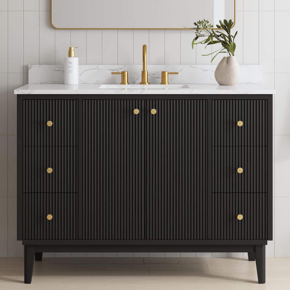 Reviews for Home Decorators Collection Sylvie 48 in. Single Sink Fluted ...