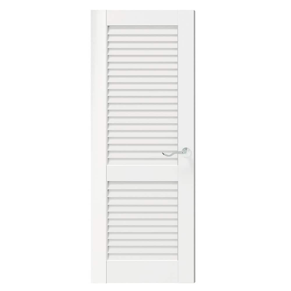 TENONER 24 in. x 80 in. Composite, MDF, Louvered Panel, Primed, White ...
