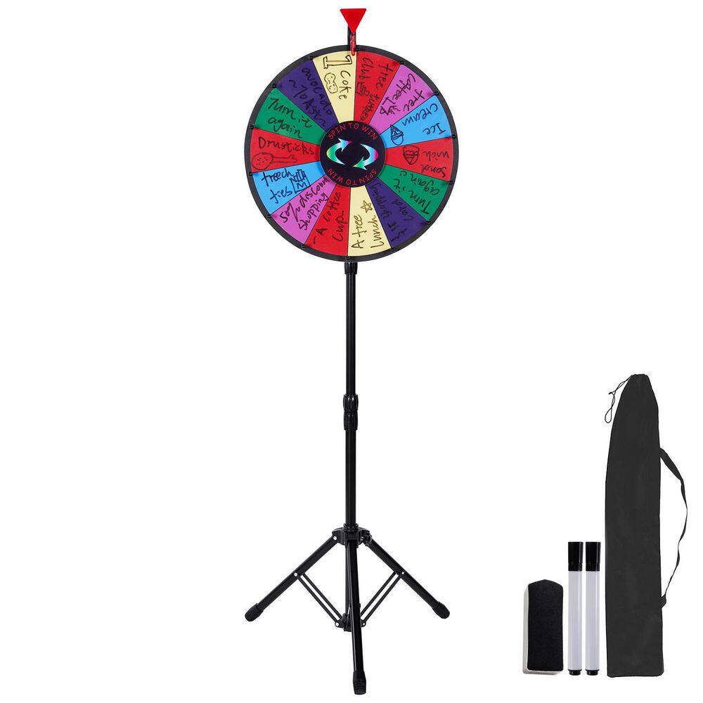 SKYSHALO 18 in. Spinning Prize Wheel, 14 Slots Spinning Wheel with ...