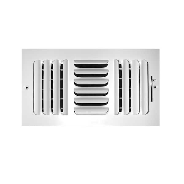 Everbilt 8 in. x 6 in. 3-Way Fixed Curved Blade Wall/Ceiling Register ...