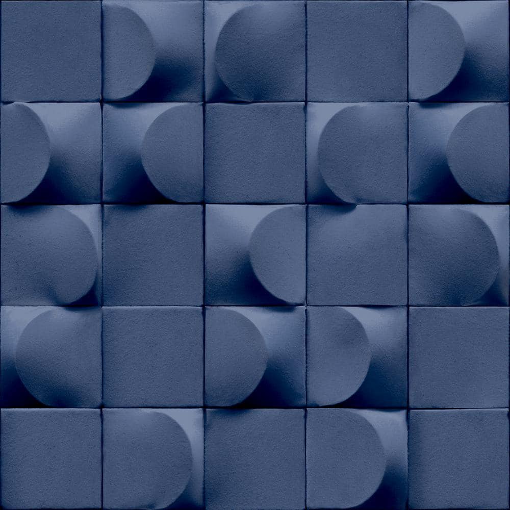 Walls Republic Blue 3D Blocks Geometric Print Non-Woven Paste the Wall ...