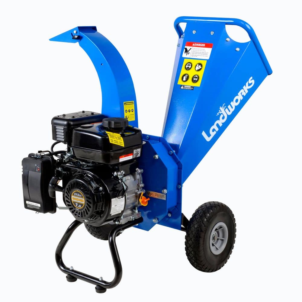 Landworks 3 Inch Max Capacity 7HP Gas Powered Mini Wood Chipper ...