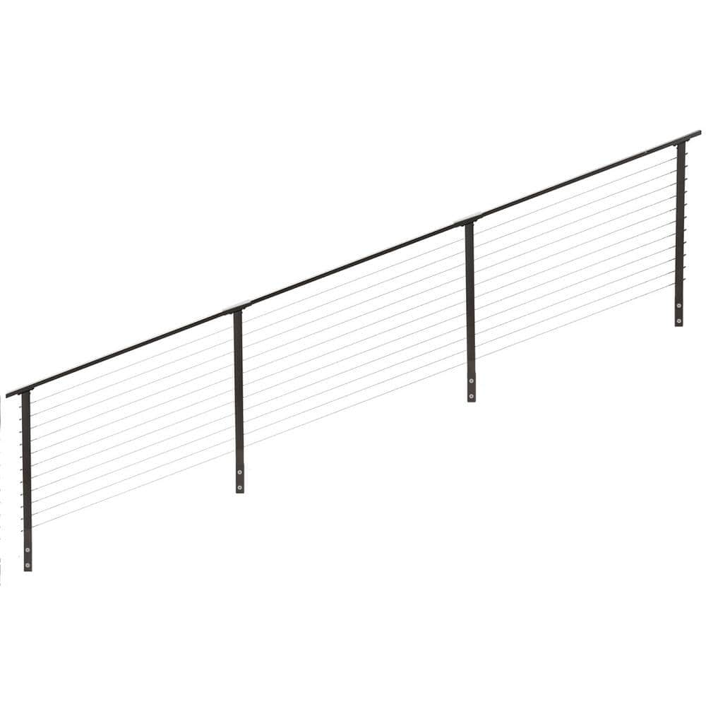 CityPost 16 ft. Stair Cable Railing, 36 in. Face Mount, Bronze CP-16-BR ...