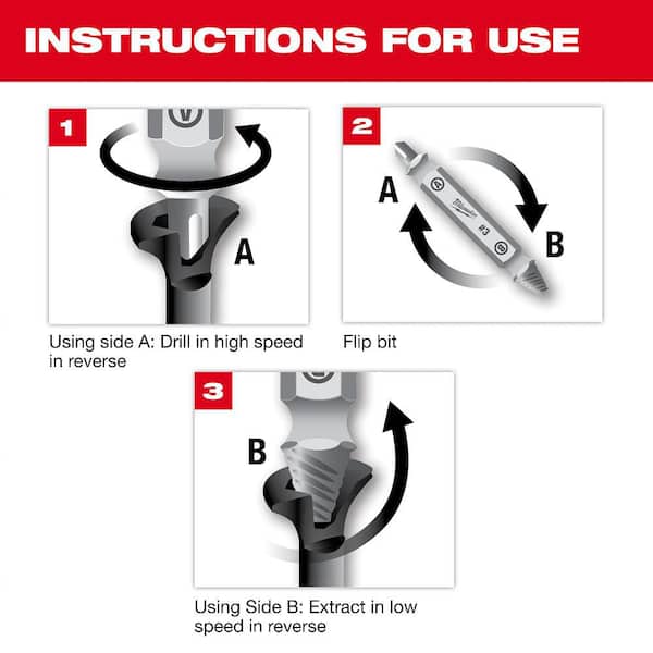Milwaukee M2 Steel Screw Extractor Set (4-Piece) 49-57-9001 - The Home ...