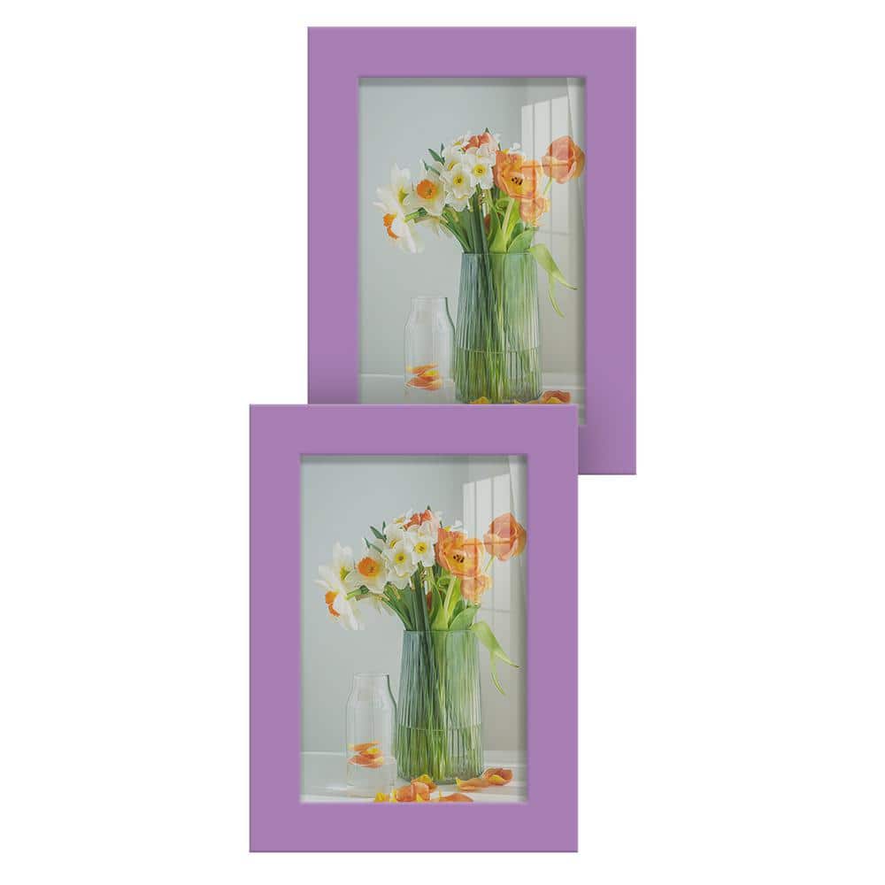 Wexford Home Modern 5 in. x 7 in. Violet Picture Frame (Set of 2 ...