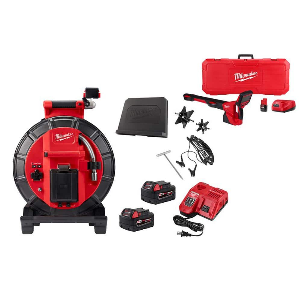 Milwaukee M18 18-Volt Lithium-Ion Cordless 120 ft. Pipeline Sewer ...