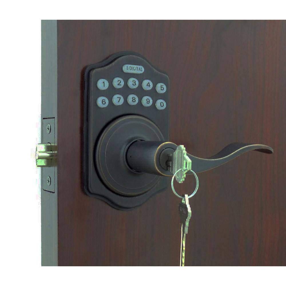 E Digital E-985 Antique Bronze Electronic Handle Lock Remote Capable E ...
