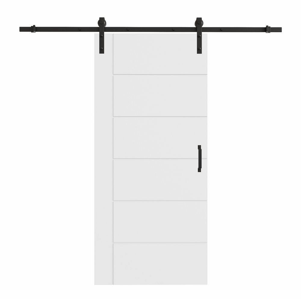 ARK DESIGN 36 in. x 80 in. 6 Panel Blank Pattern White Primed MDF ...