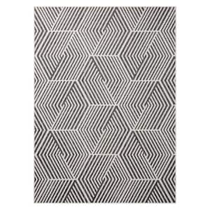 NICOLE MILLER NEW YORK Patio Country Beige 5 ft. x 7 ft. Ombre Geo ...