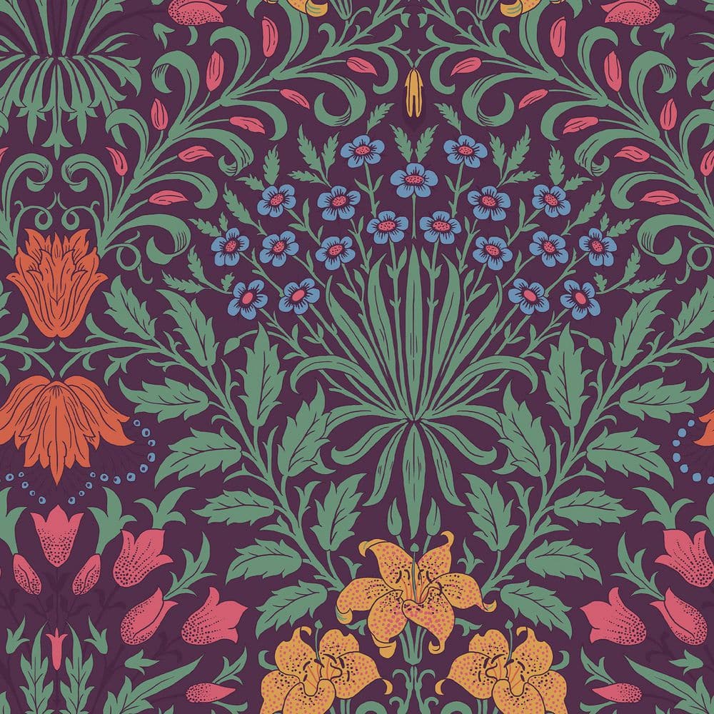 WILLIAM MORRIS AT HOME Garden Dewberry Wallpaper 140498 - The Home Depot