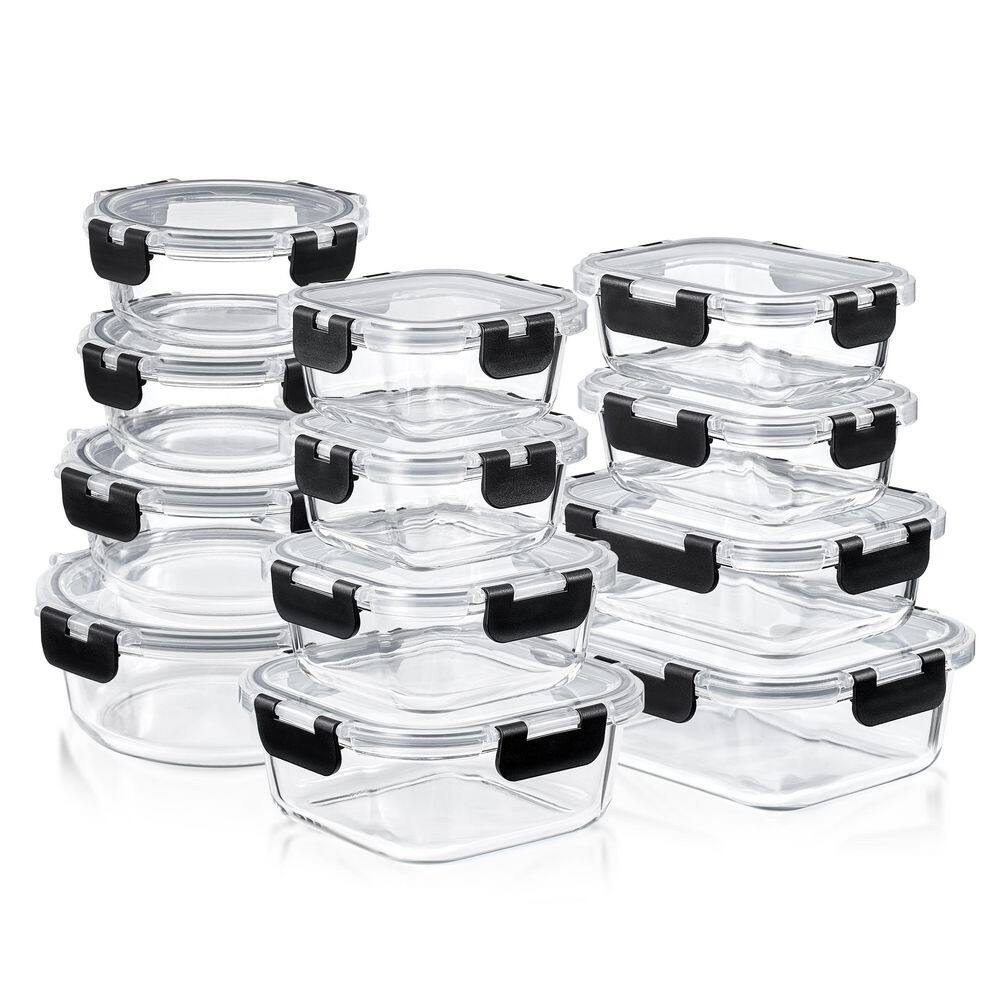 Sorbus 24-Piece Glass Food Storage Containers with Lids-Microwave ...