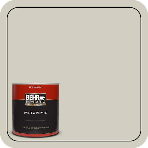 BEHR PREMIUM PLUS 1 qt. #N350-2 Sawgrass Flat Exterior Paint & Primer ...