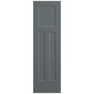 Masonite 24 in. x 80 in. 3-Panel Winslow Single Bore Solid Core Smoked ...