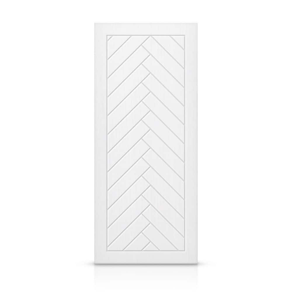 CALHOME 30 in. x 80 in. Hollow Core White Painted Composite MDF ...