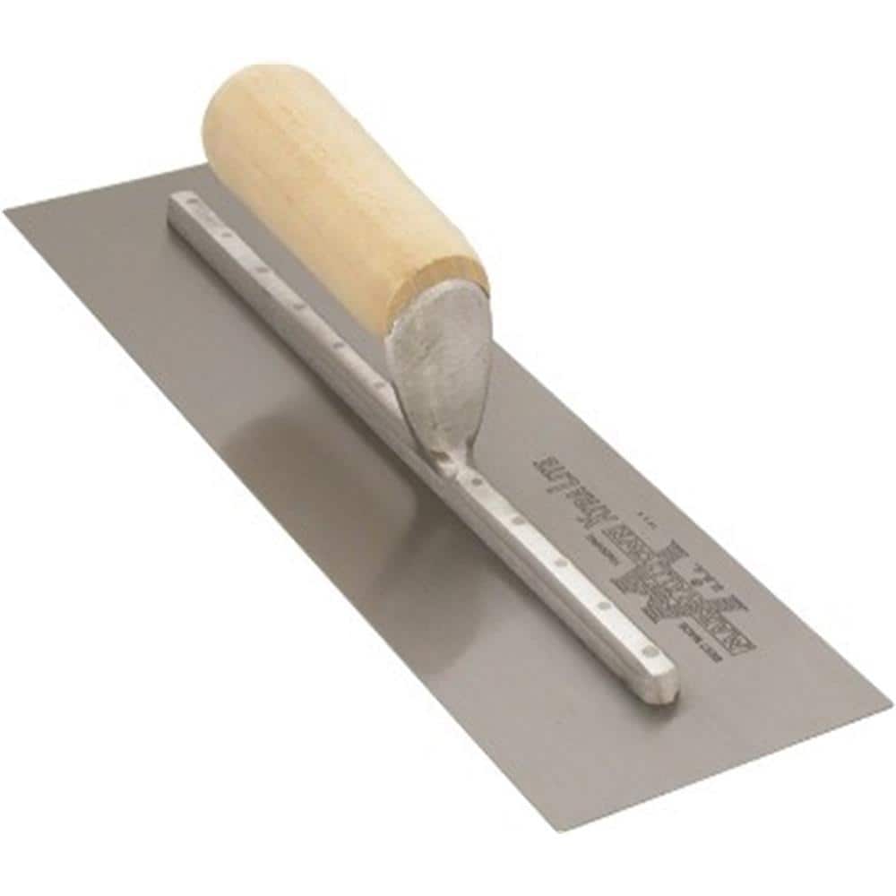 MARSHALLTOWN 20 in. x 4 in. Straight Wood Handle Finishing Trowel MX20 ...