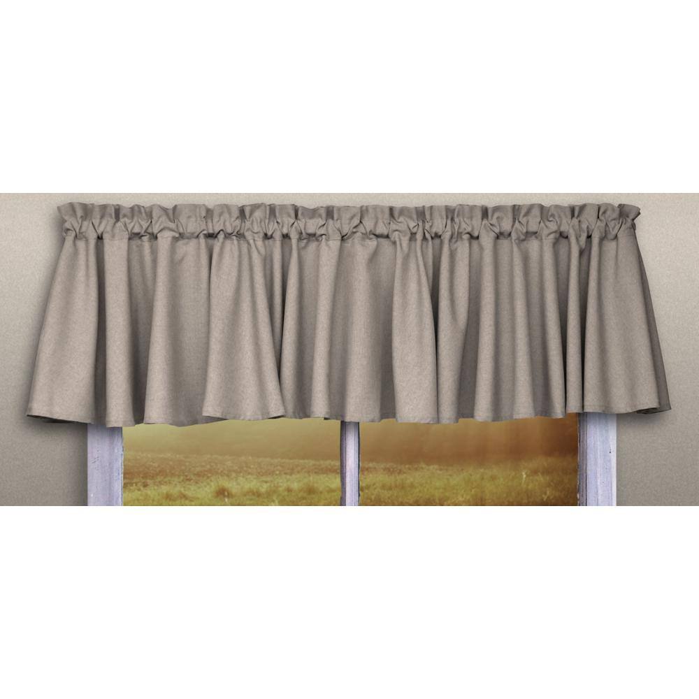 RICARDO Glasgow 84 in. W x 15 in. L Woven Flounce Valance in Grey 03800 ...