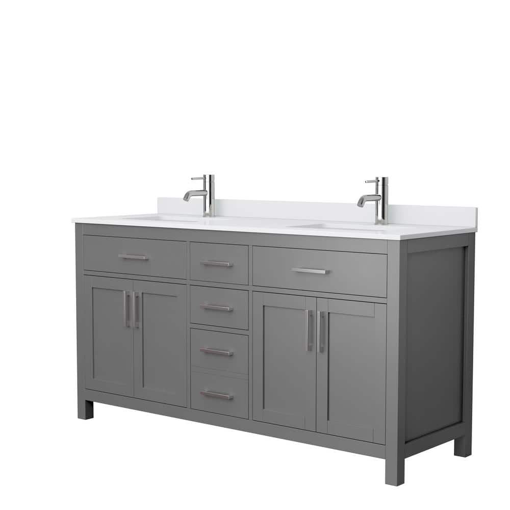 Wyndham Collection Beckett 66 in. W x 22 in. D Double Vanity in Dark ...