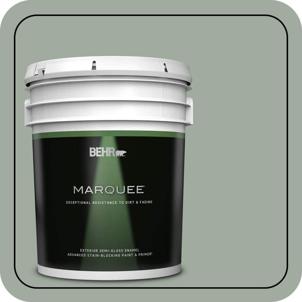 BEHR MARQUEE 5 gal. #PPU11-15 Green Balsam Semi-Gloss Enamel Exterior ...