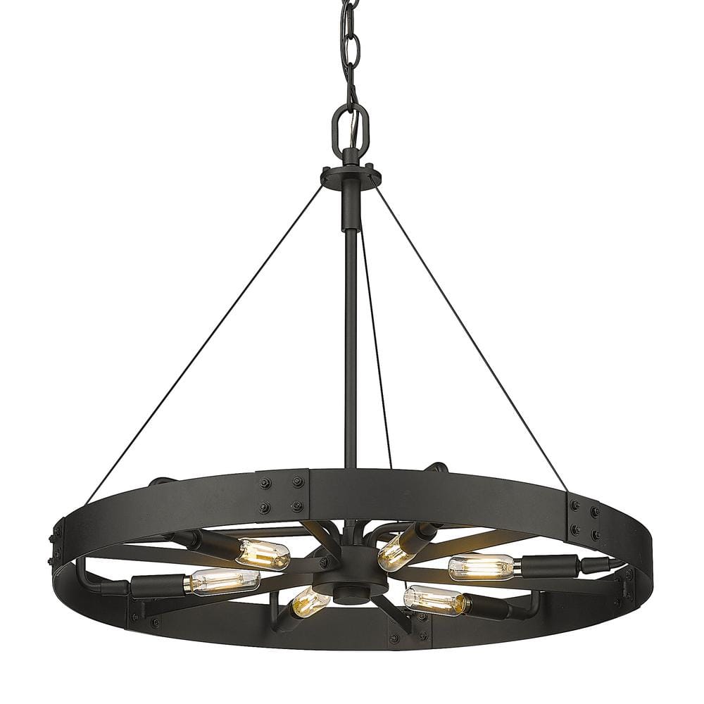Golden Lighting Vaughn 6-Light Natural Black Natural Black Accents ...