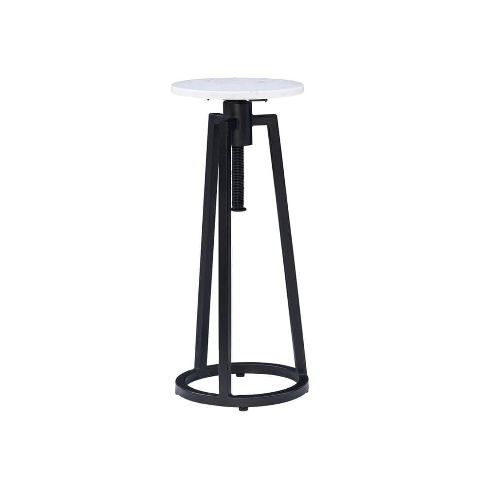 Linon Home Decor Fraser Adjustable 10.5 in. Black and White Round ...