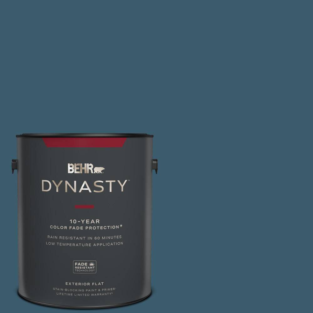 BEHR DYNASTY 1 gal. #550F-7 Blue Spell Flat Exterior Stain-Blocking ...