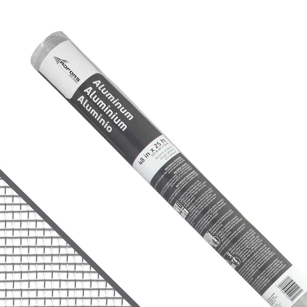 Saint-Gobain ADFORS 48 in. x 25 ft. Bright Aluminum Screen Roll for ...