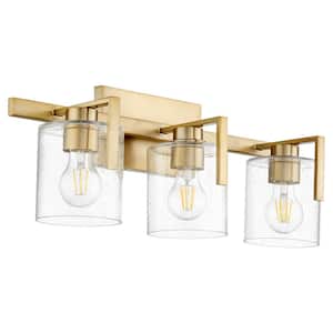 Rennnsan Kyle 24.4 in. 3-Light Aged Brass Dimmable Vanity Light VL8101-49298 - The Home Depot