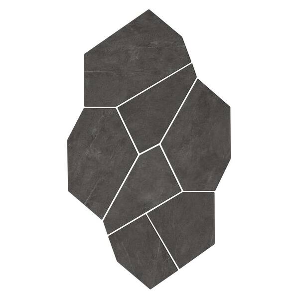 Ivy Hill Tile Monolith Charcoal Black 4 in. x 0.35 in. Organic Pattern ...