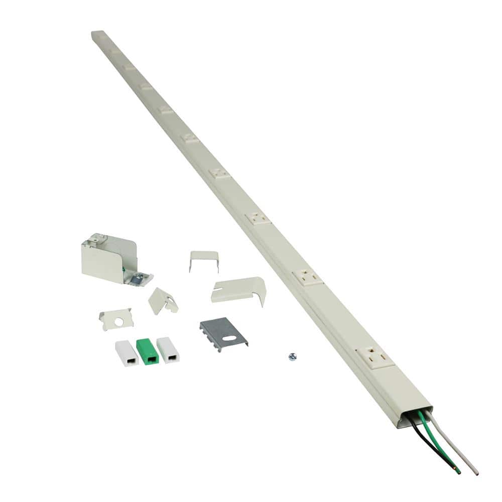 Legrand Wiremold Plugmold Ivory 5 ft. 6-Outlet Hardwire Power Strip Kit ...