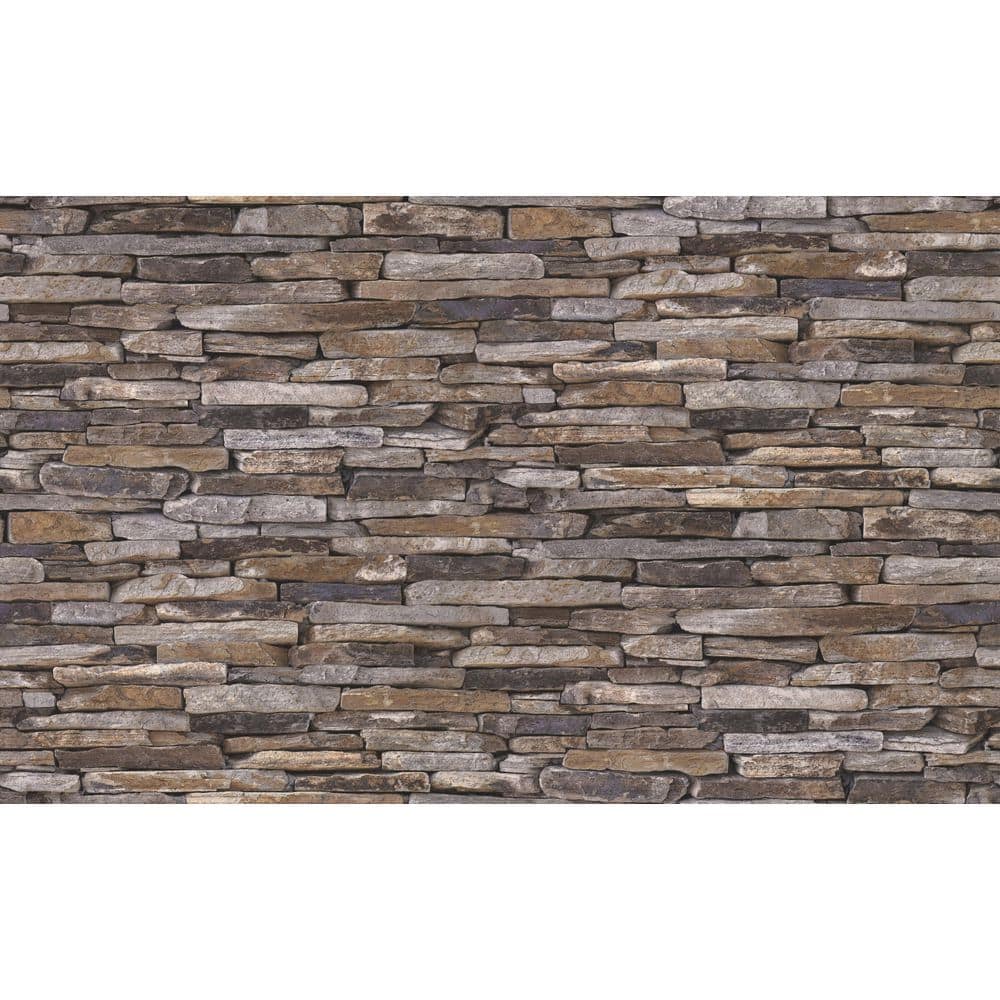 Bricks and More Collection Brown Rocky Retreat Brick Matte Finish Vinyl ...