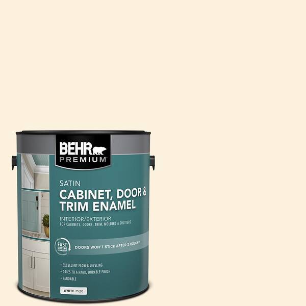 BEHR PREMIUM 1 gal. #M260-1 String Cheese Satin Enamel Interior ...