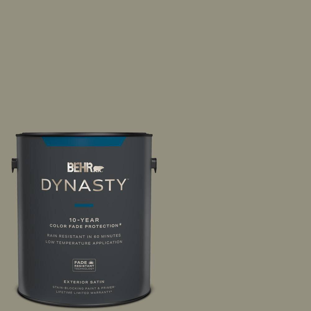 BEHR DYNASTY 1 gal. #N350-5 Muted Sage Satin Enamel Exterior Stain ...