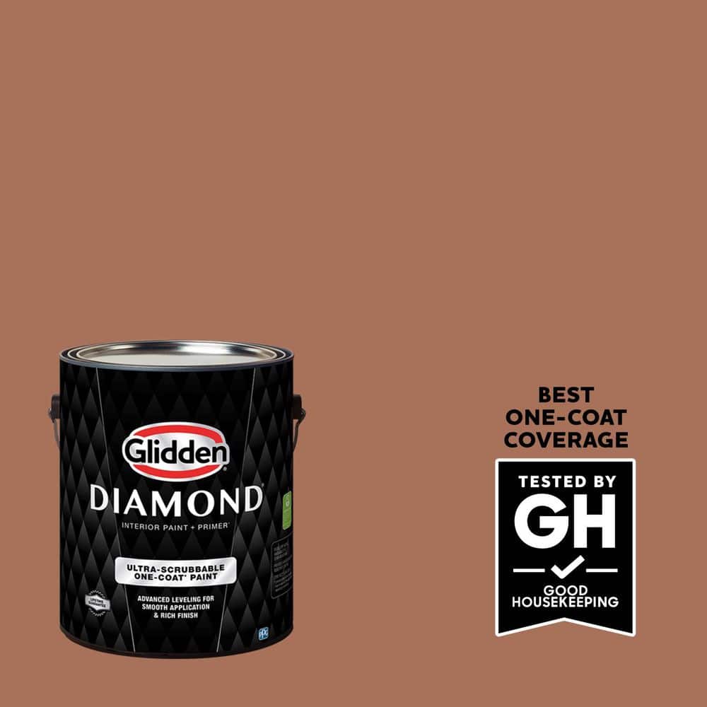 Glidden Diamond 1 gal. PPG1068-6 Nutmeg Ultra-Flat Interior Paint with ...