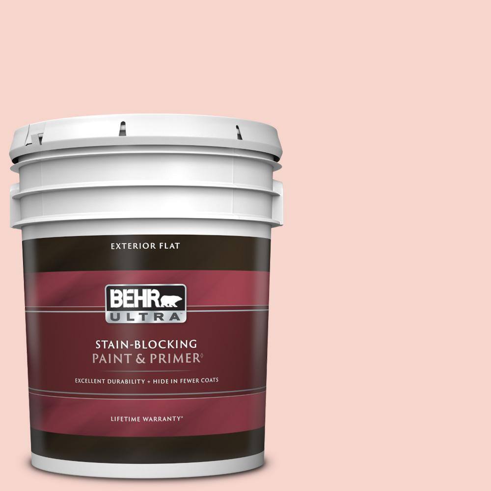 BEHR ULTRA 5 gal. #M170-1 Pink Elephant Flat Exterior Paint & Primer ...