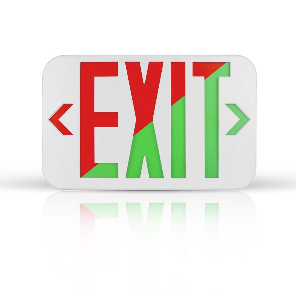 NICOR EXL1v2 Select 120-Volt to 277-Volt Integrated LED White Exit Sign ...