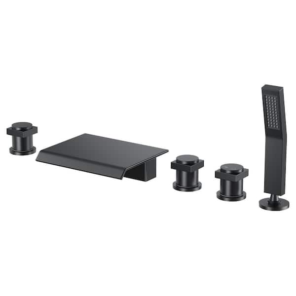 Boyel Living 3-Handle Deck-Mount Waterspout Roman Tub Faucet with ...
