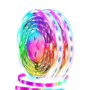 Yichuhaoxi Strip Lights 100 ft. Plug-In Dimmable Multi-Color Integrated ...