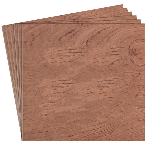 Afoxsos 1/4 in. x 12 in. x 12 in. Bubinga Plywood Project Panel 6-Pack ...