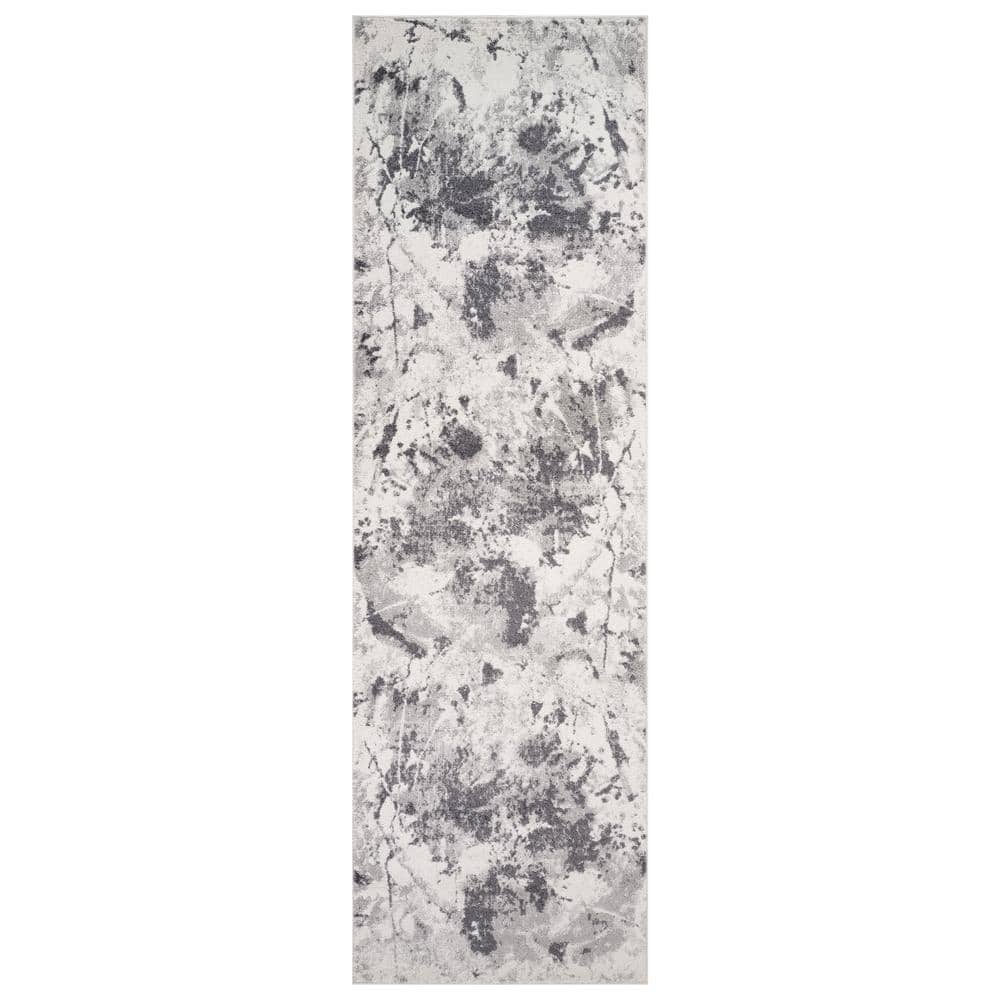 Amer Rugs Clifton 2 ft. 7 in. x 9 ft. Ivory Abstract Pattern Runner Rug ...