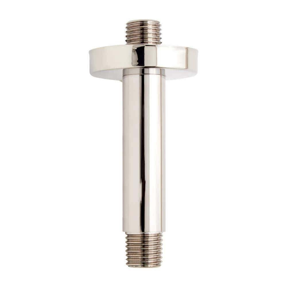 SIGNATURE HARDWARE 4 in. Round Ceiling-Mount Shower Arm Polished Nickel ...